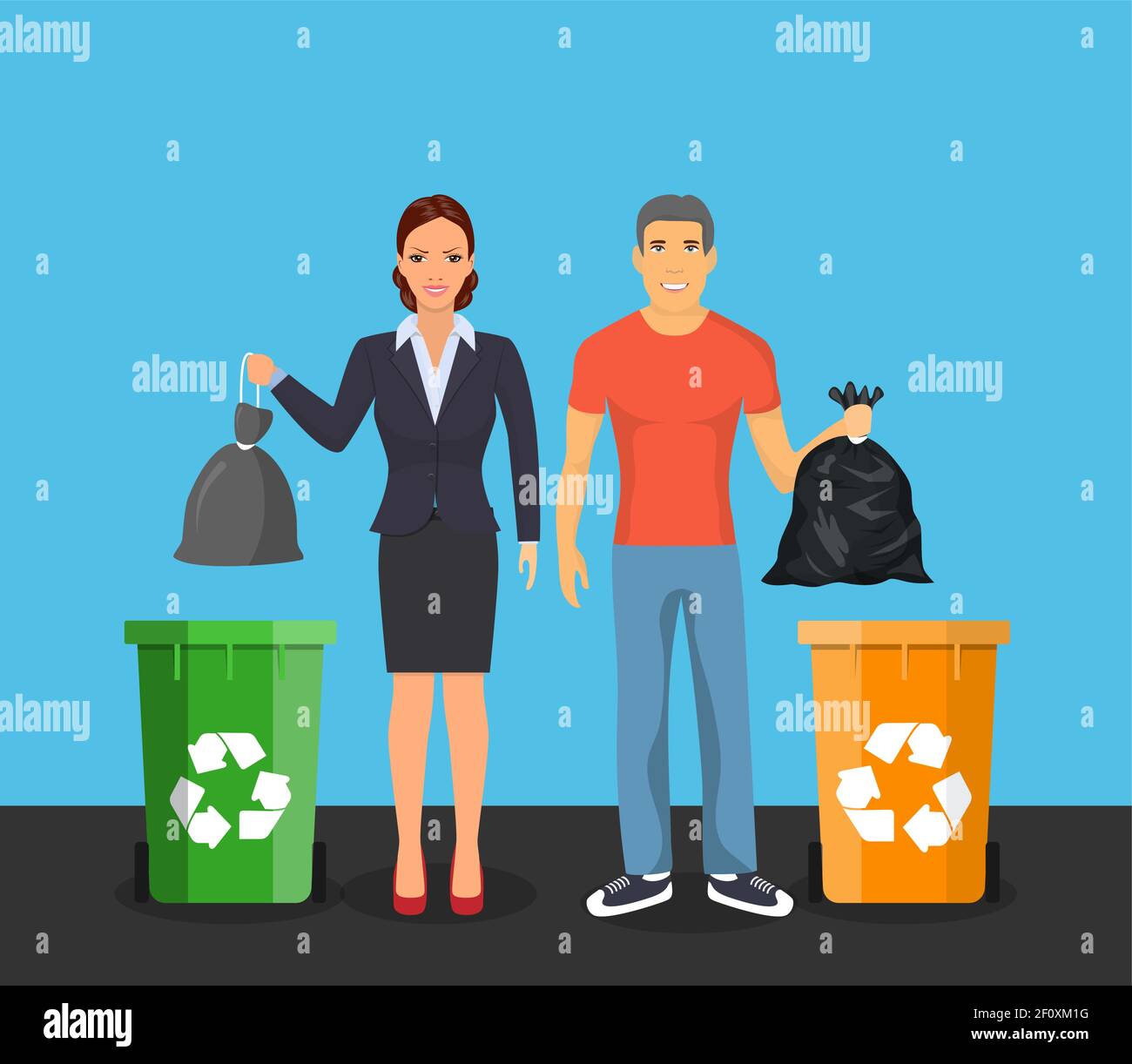 Plastic trash can cartoon hi-res stock photography and images - Alamy