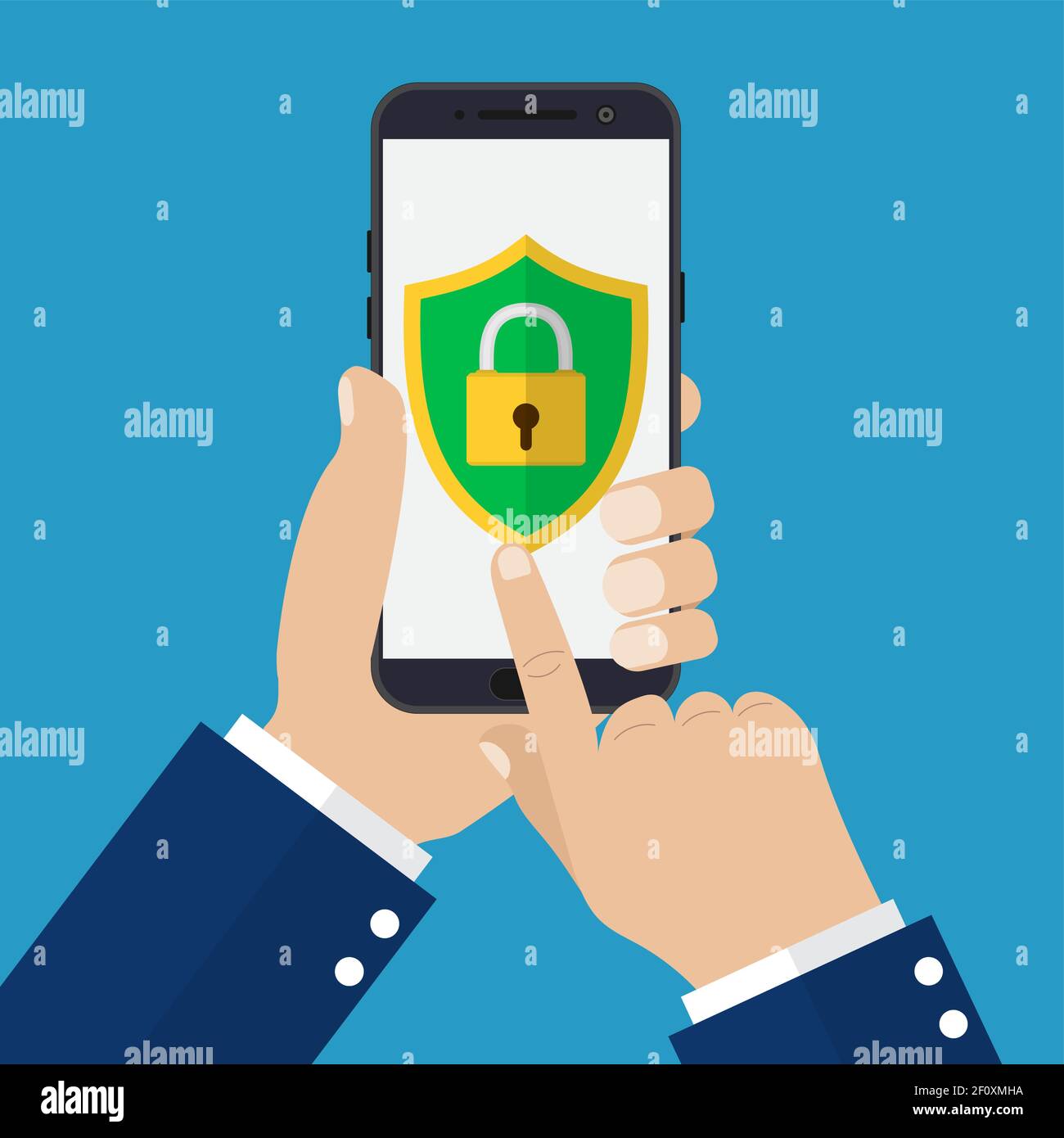 Hand holding security shield Stock Vector Images - Alamy
