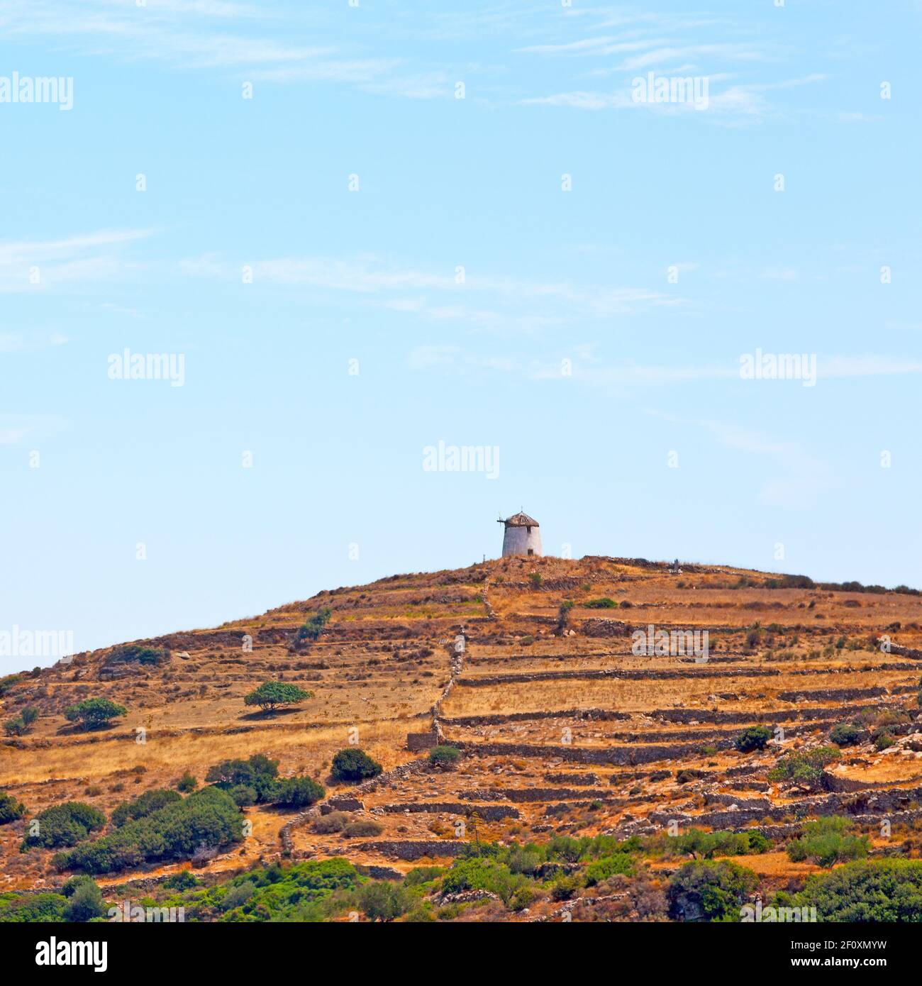 Old mill in santorini greece europe Stock Photo - Alamy