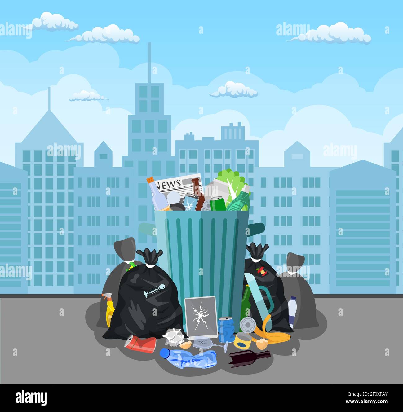 Kitchen food garbage Stock Vector Images - Alamy