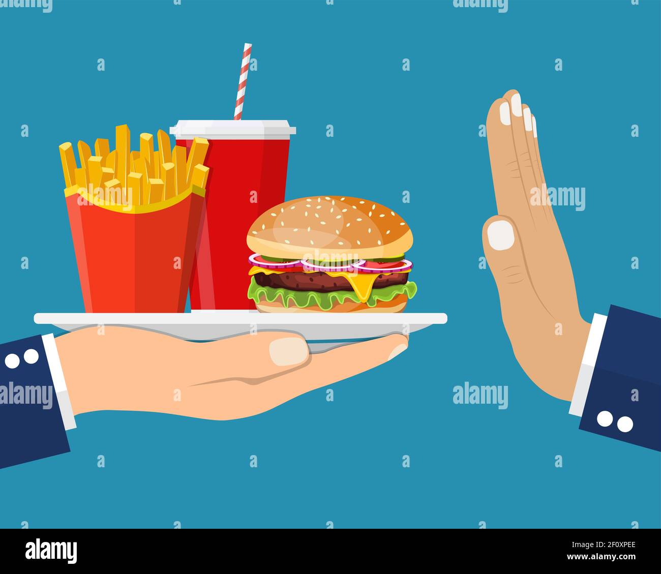 Stop fast food junk snacks concept Stock Vector Image & Art - Alamy