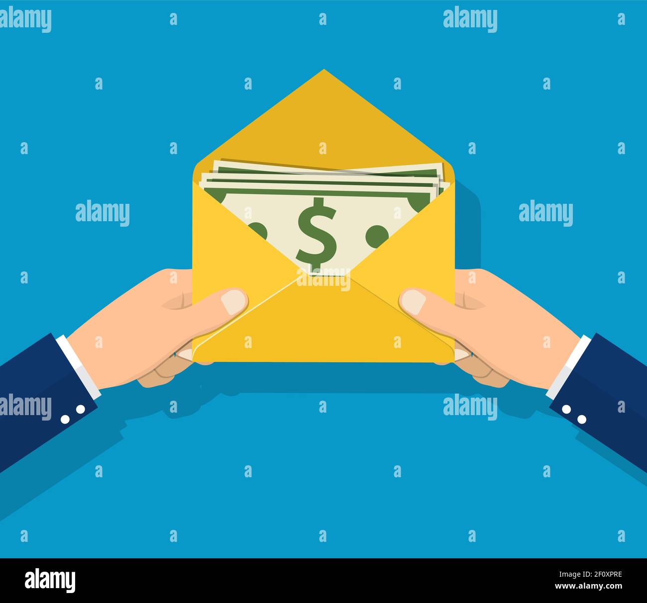 Wages in hand Stock Vector Images - Alamy