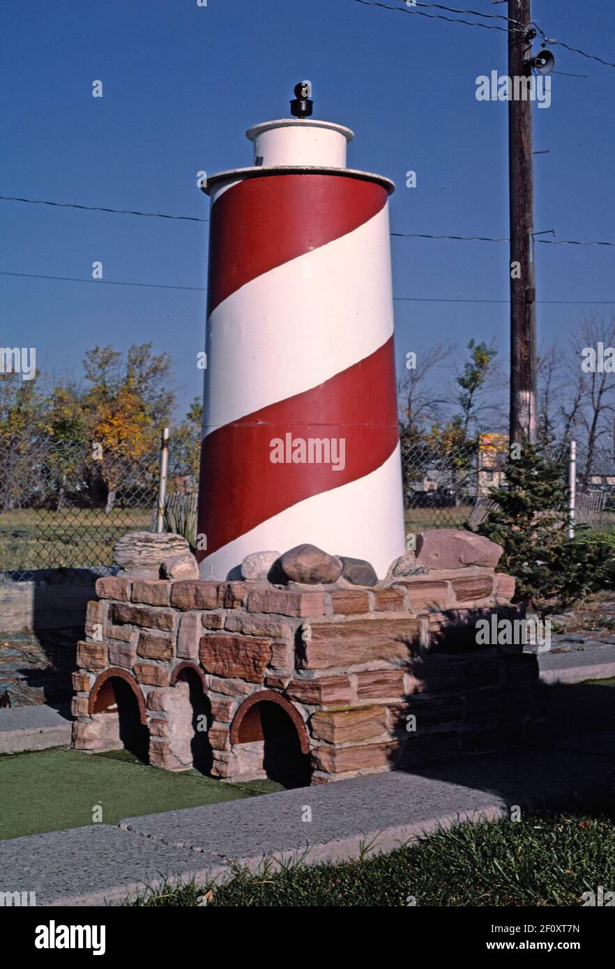 Lighthouse - Benny's mini golf - Great Falls - Montana ca. 1987 Stock ...