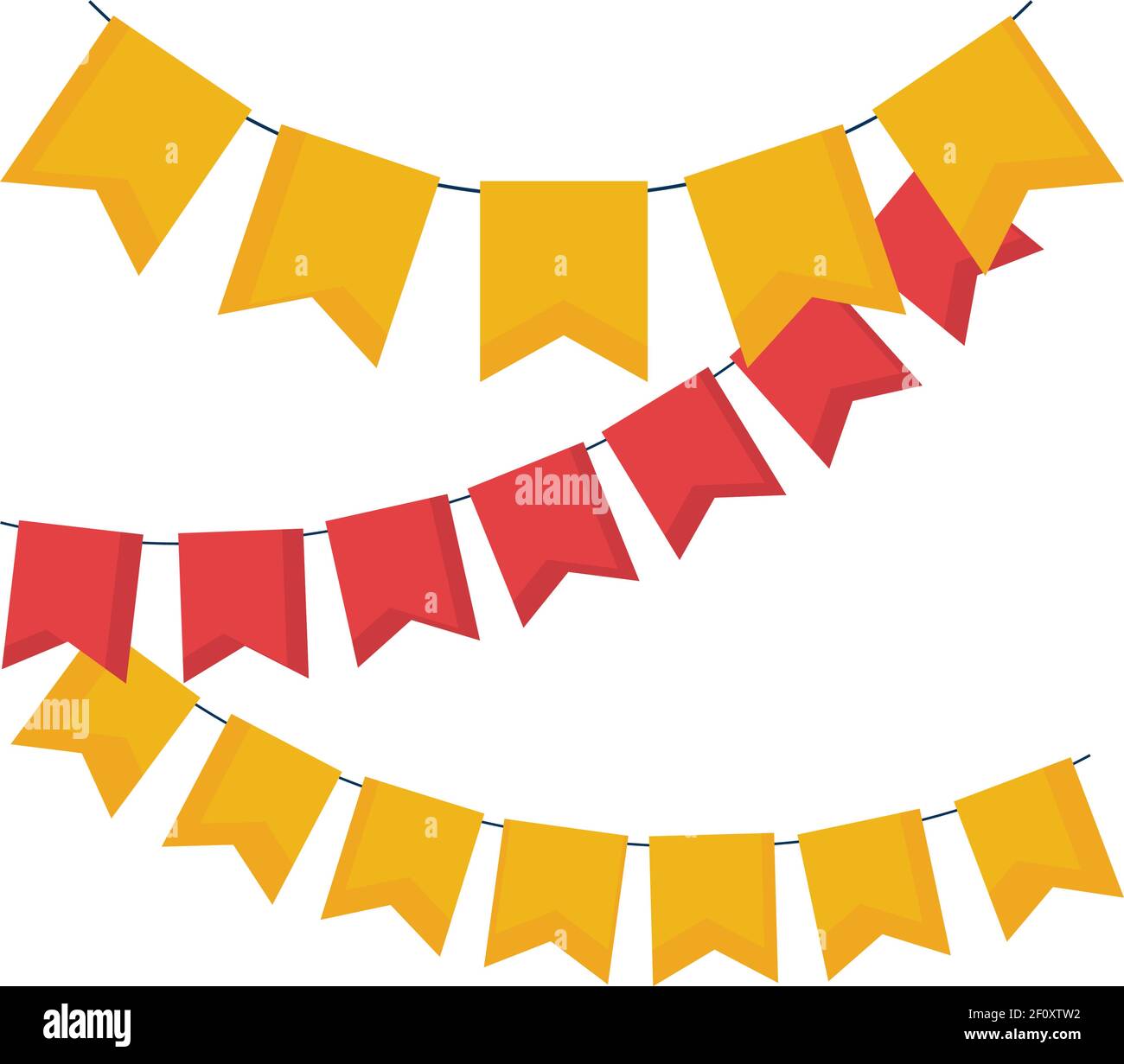 yellow and red pennants hanging Stock Vector Image & Art - Alamy