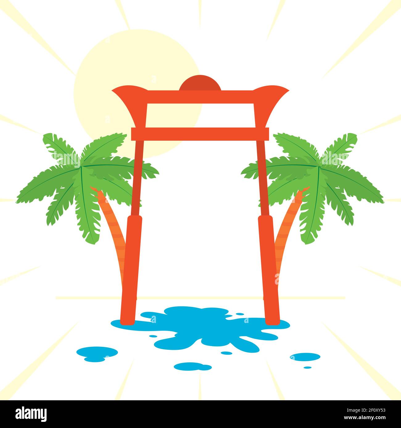 Beach design, gate and palms Stock Vector Image & Art - Alamy