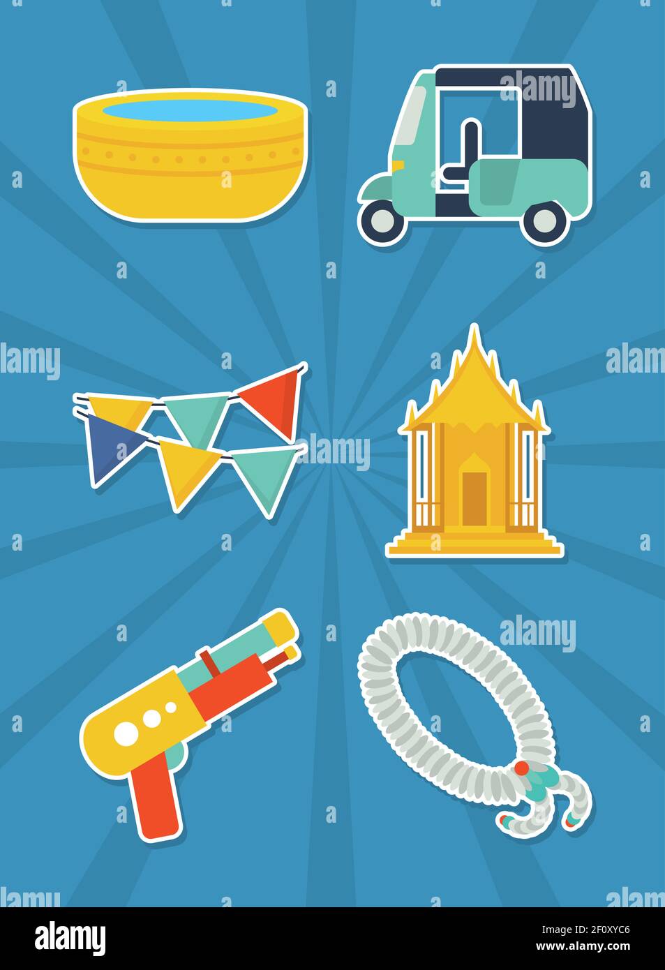 Songkran icon collection on background Stock Vector Image & Art - Alamy