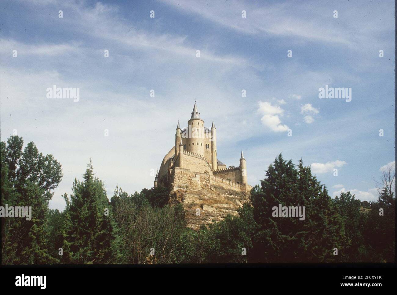 SPAIN,CASTLE BUILT BY CORNFIELDS IN SEGOVIA Stock Photo - Alamy