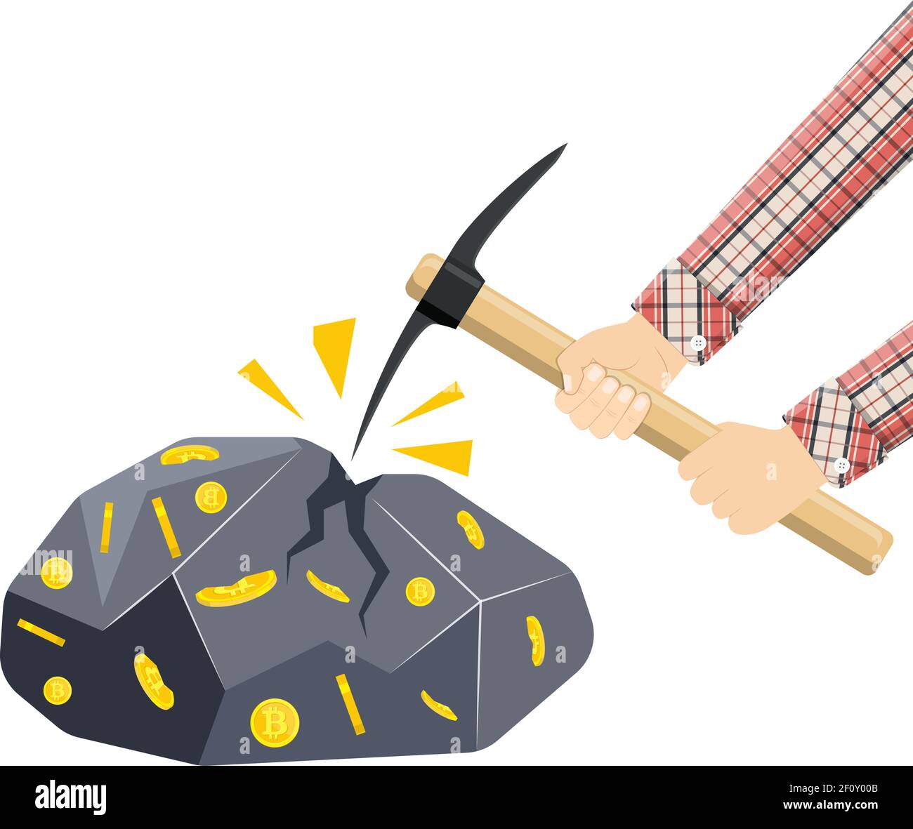 Bitcoin cryptocurrency mining treasure Stock Vector Images - Alamy