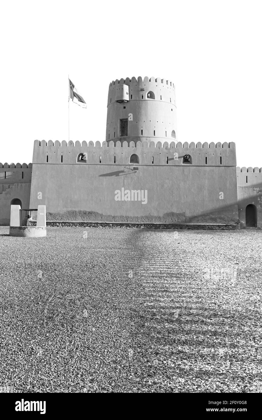 In oman muscat the old defensive fort battlesment sky and star brick ...
