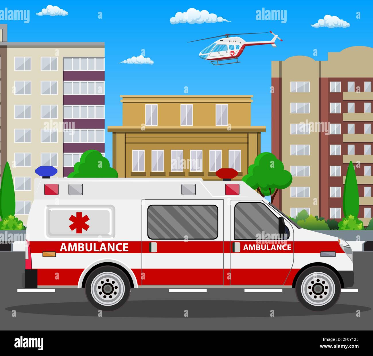 Ambulance helicopter cartoon symbol Stock Vector Images - Alamy