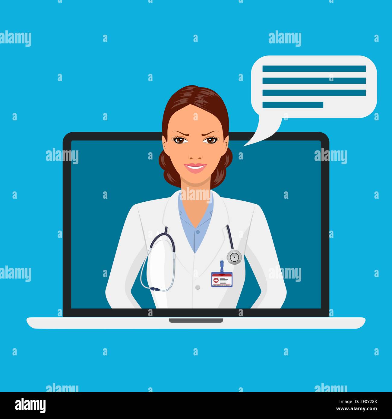 Laptop on medical clinic Stock Vector Images - Alamy