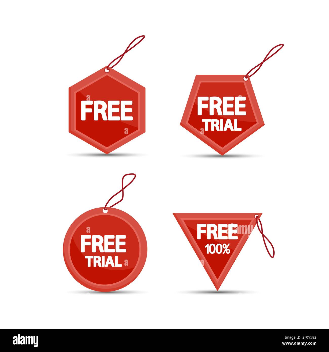 Set of red free tags, buttons and icons for websites Stock Vector Image ...