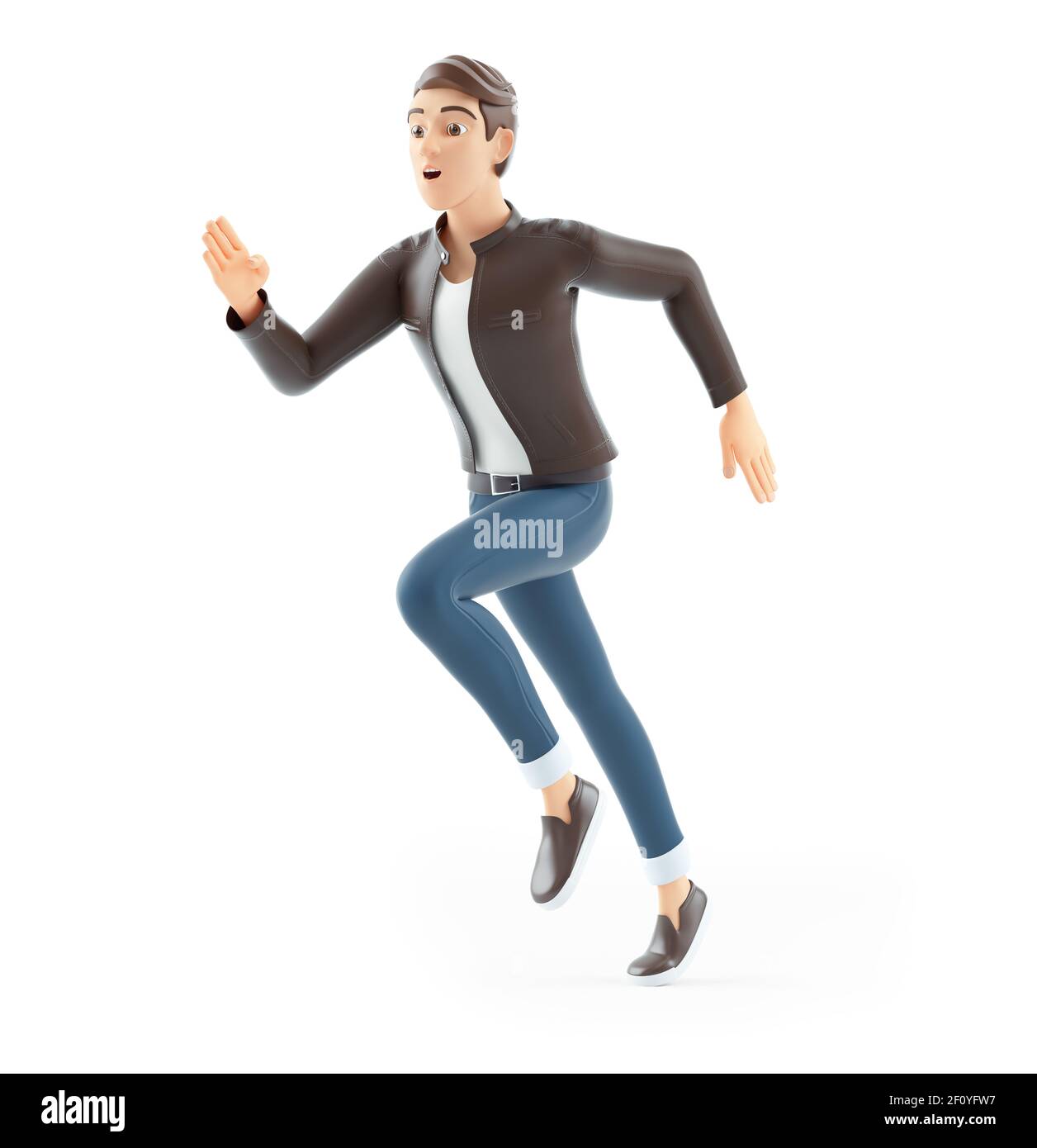 Cartoon Man Running Fast