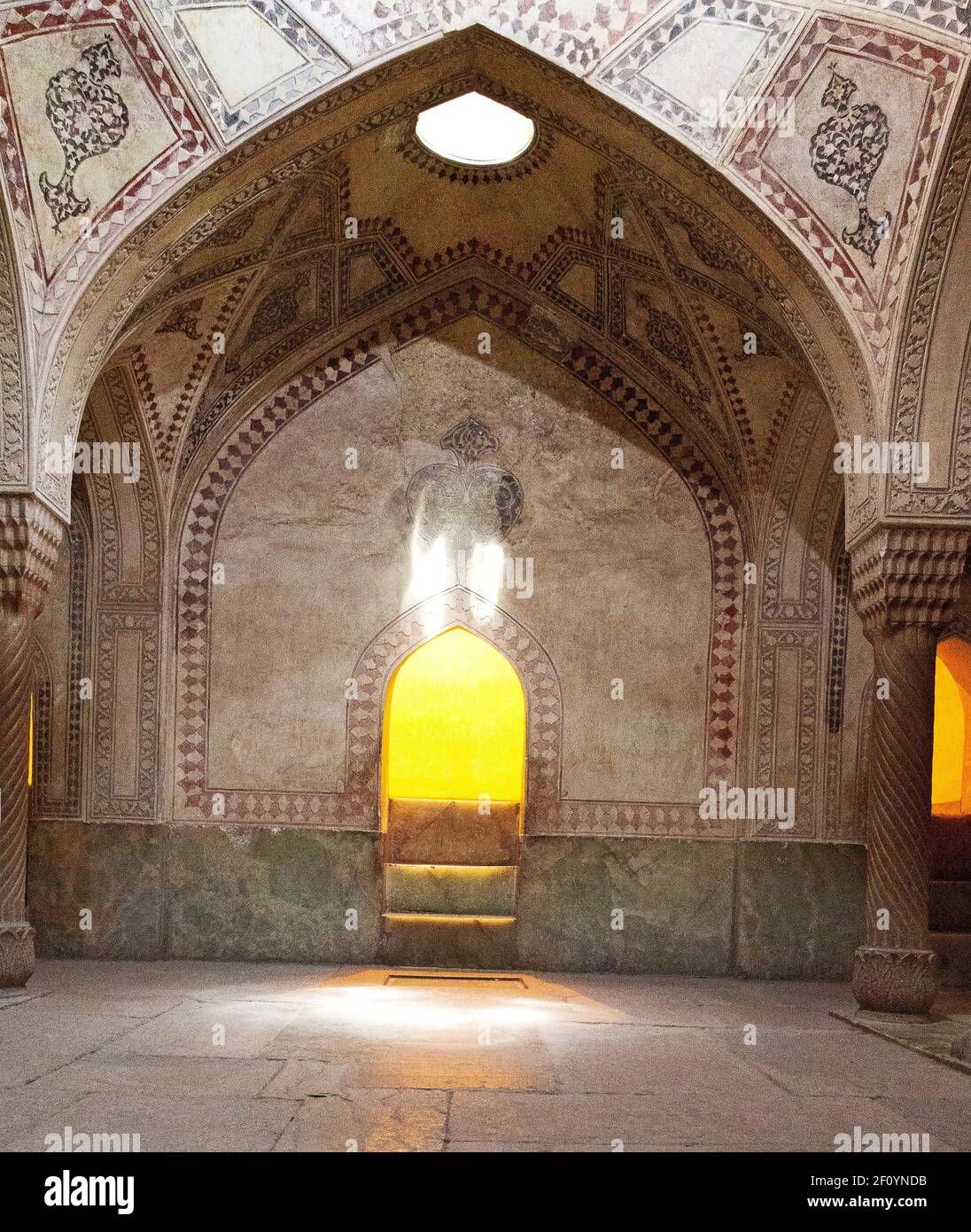 In iran inside the old antique mosque Stock Photo - Alamy