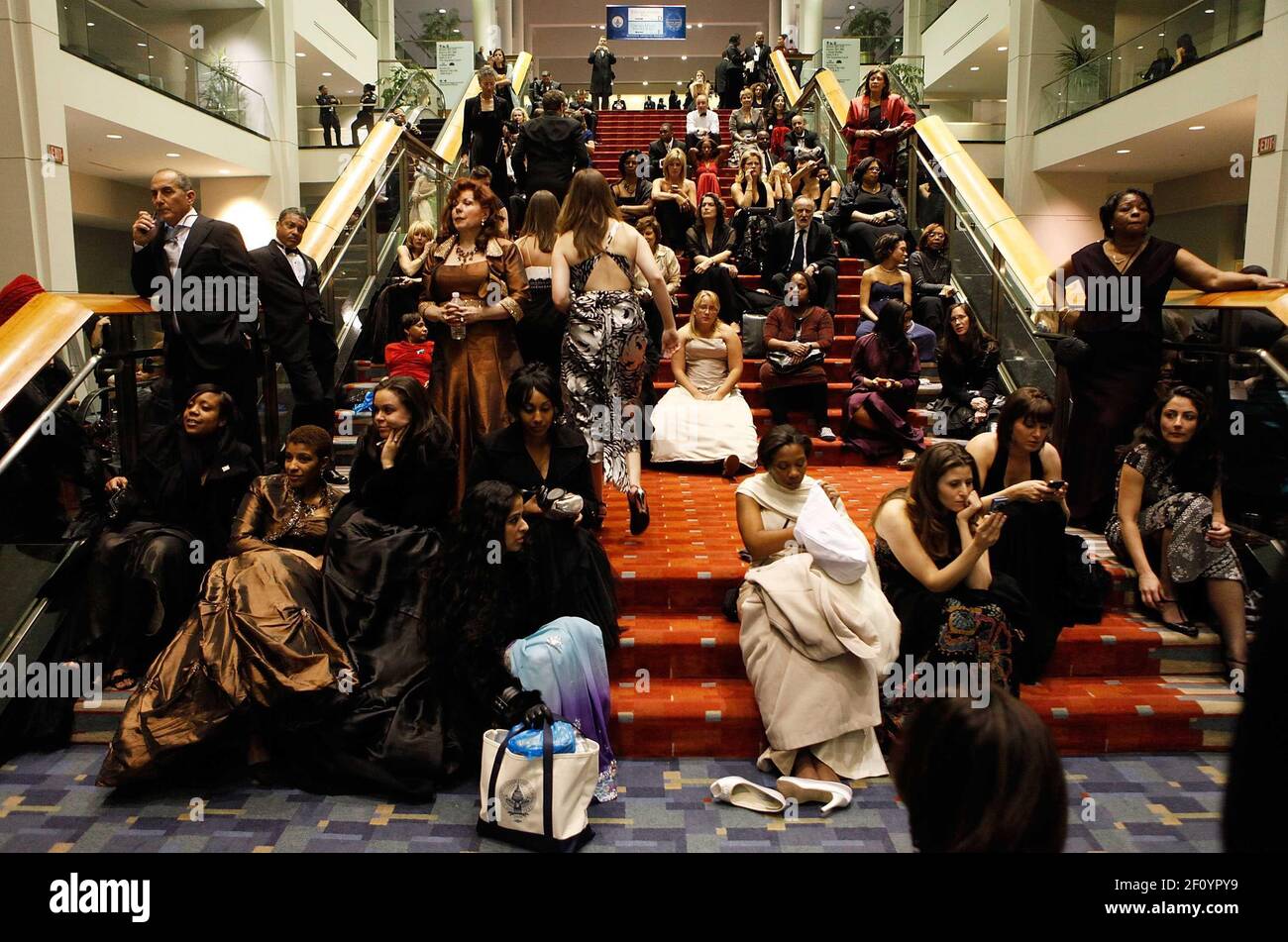 20 January 2009 - Washington, DC - Inaugural ball-goers rest on the ...