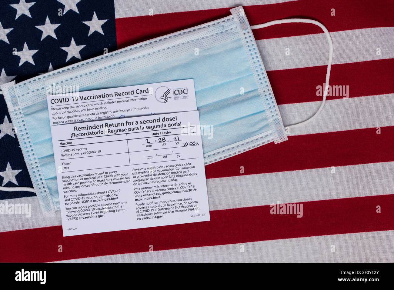 Flourtown, PA - Feb. 14, 2021: CDC COVID-19 Vaccination record cards ...