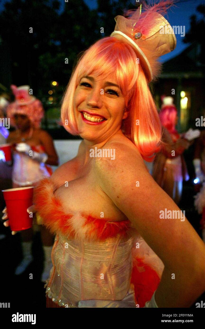 February 19 2009. New Orleans, Louisiana. Lisa Tabb of the Pussyfooters dance troupe at the ...