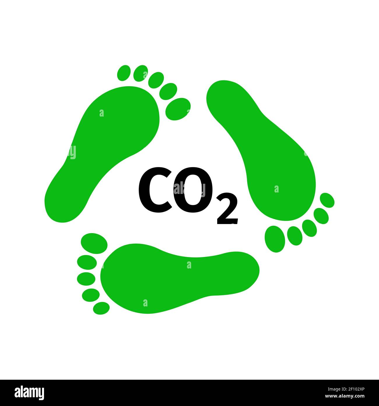 Reducing carbon footprint concept. Green footprints in form of ...