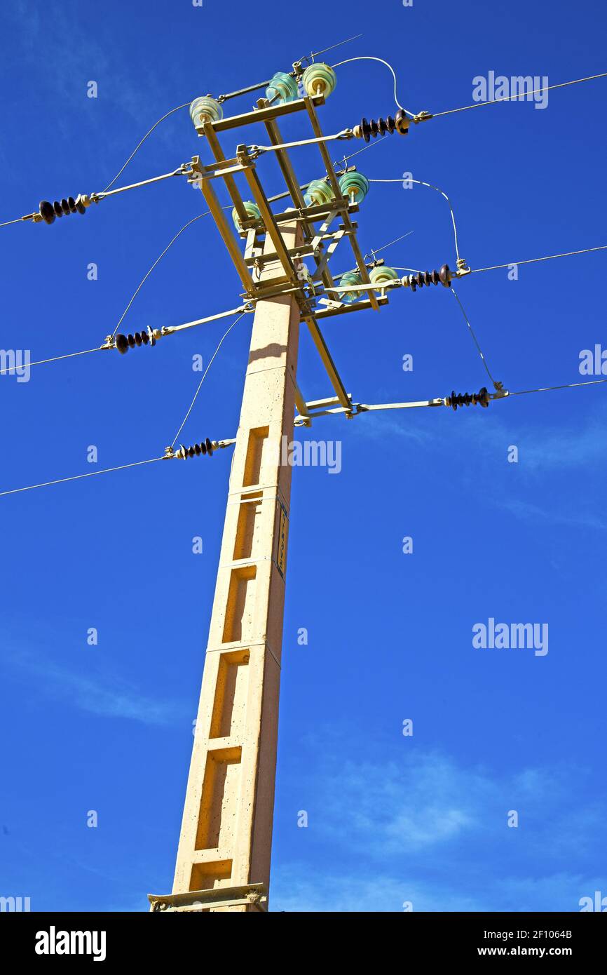 Utility pole in energy and distribution pylon Stock Photo - Alamy