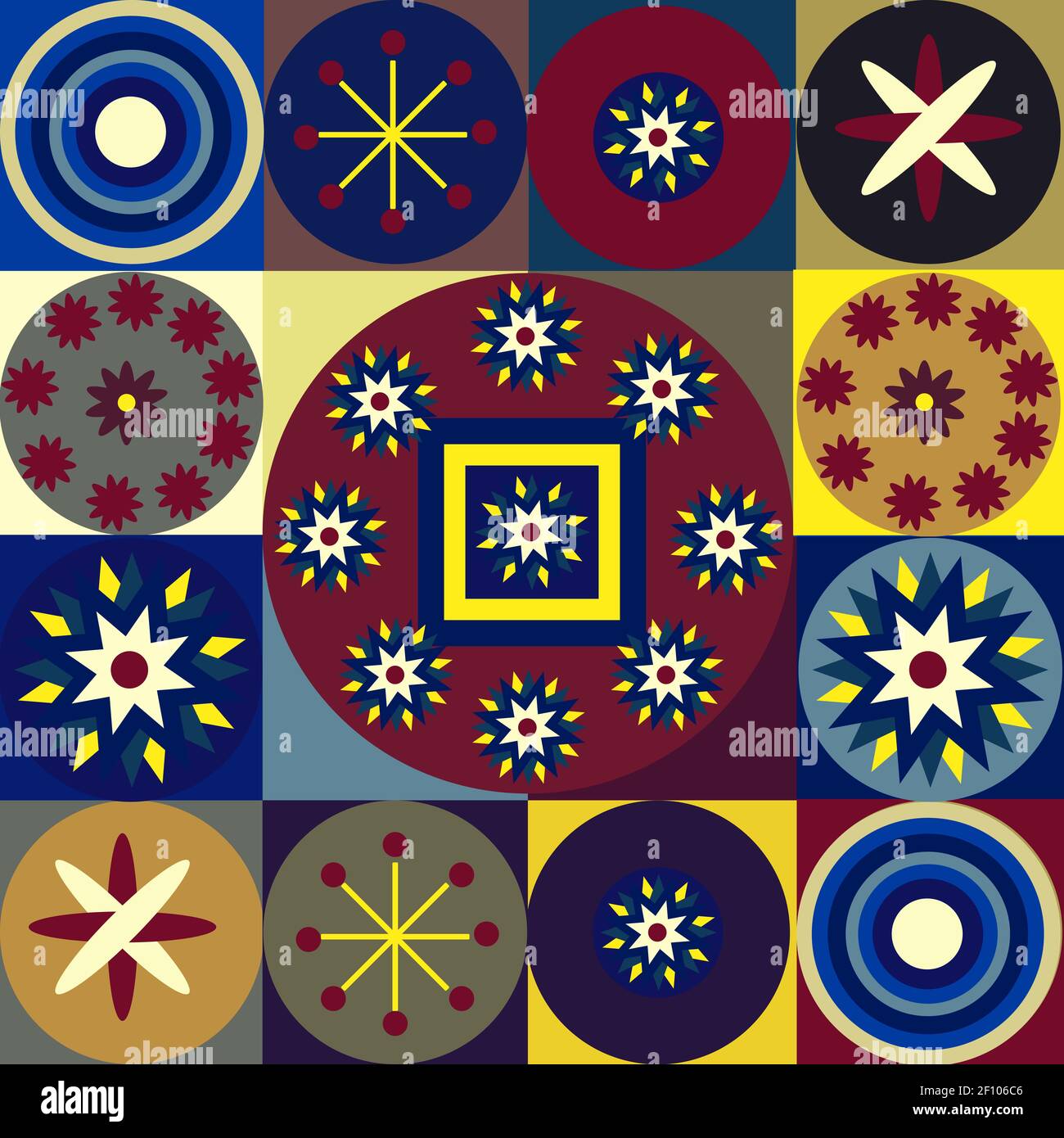 Graphic patchwork consisting of simple geometric shapes Stock Photo - Alamy