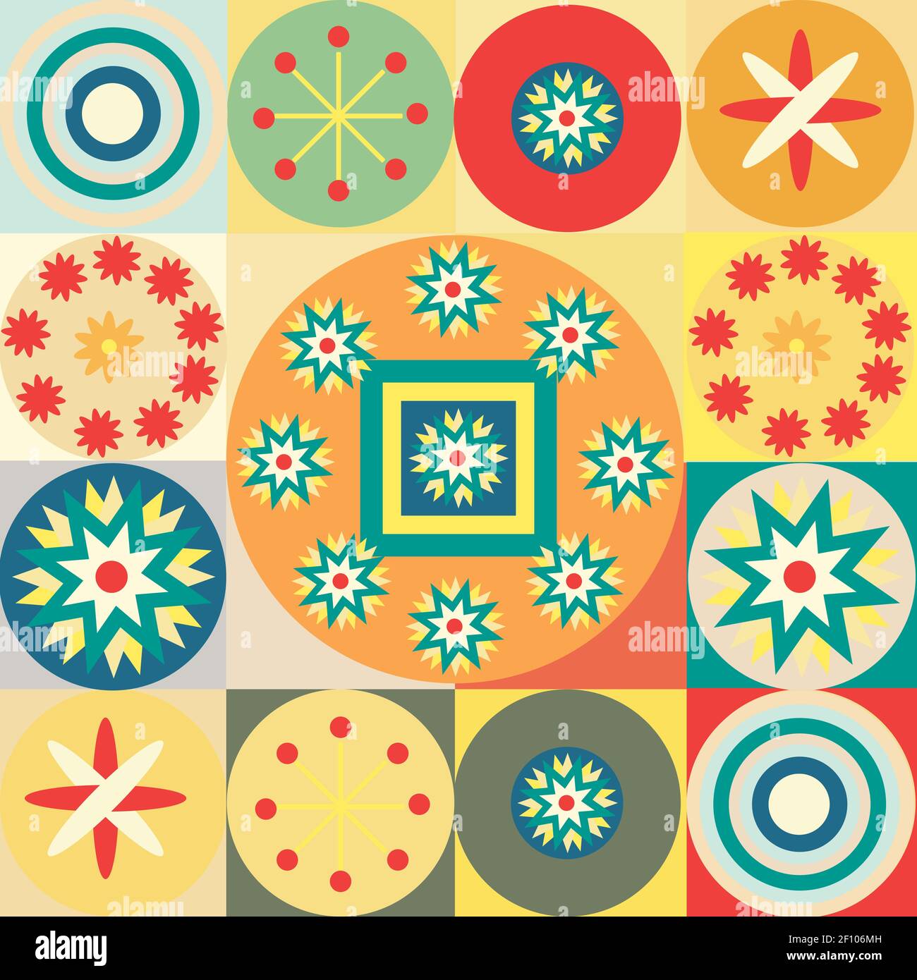 Graphic patchwork consisting of simple geometric shapes Stock Photo - Alamy