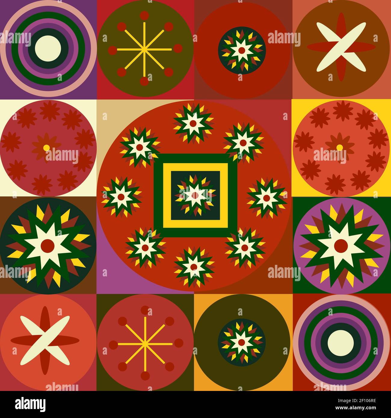 Graphic patchwork consisting of simple geometric shapes Stock Photo - Alamy