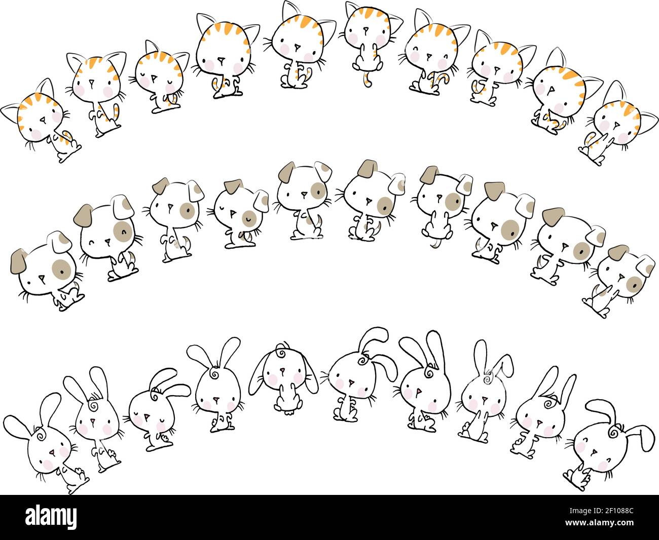Rabbit kitten Stock Vector Images - Alamy