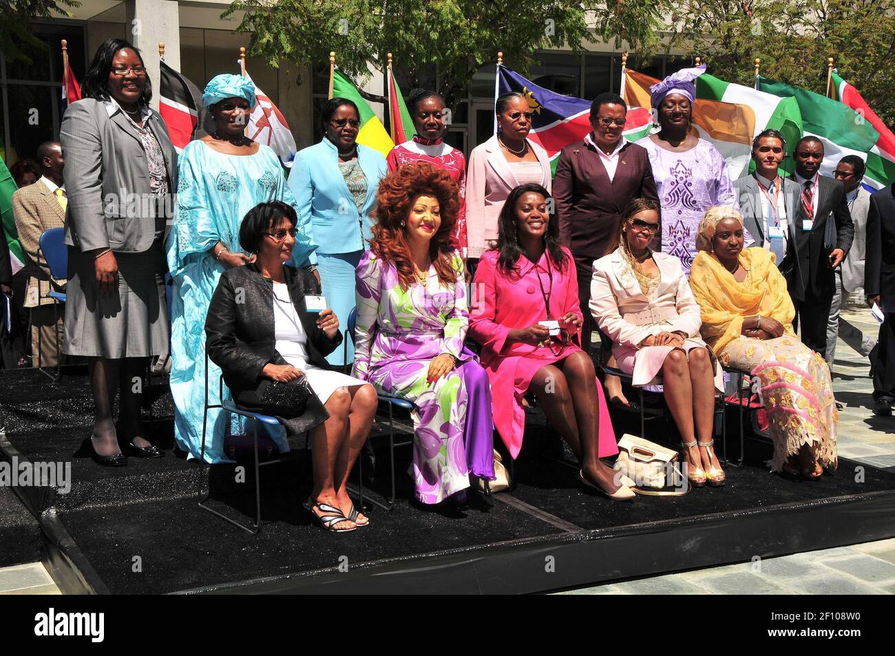 African delegates (Back row L-R) Ida Odinga, wife of the Kenyan prime ...