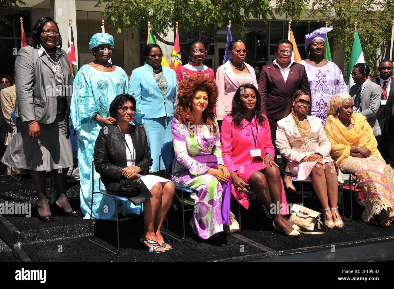 African delegates (Back row L-R) Ida Odinga, wife of the Kenyan prime ...