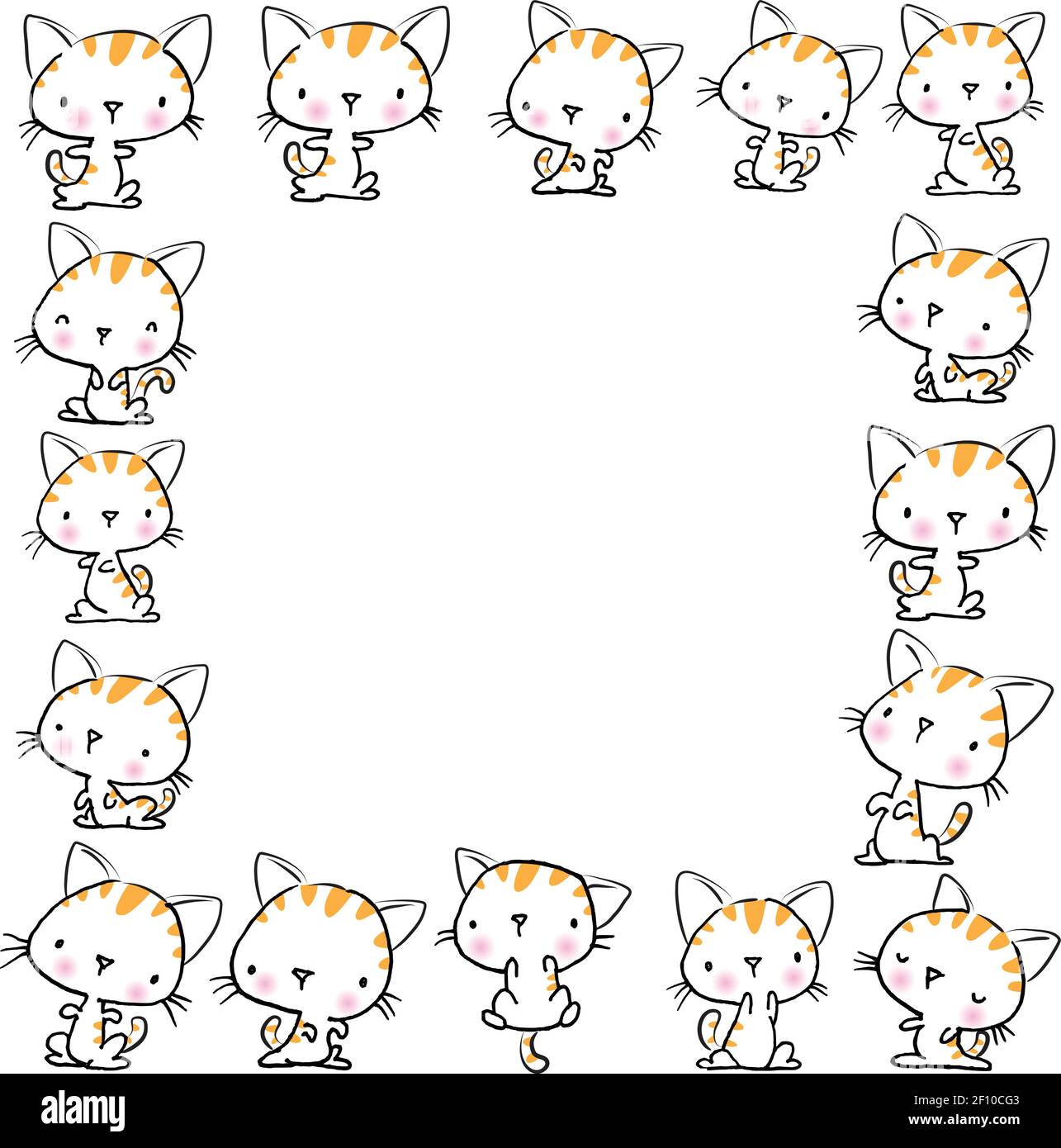 vector cats square border frame background Stock Vector Image & Art - Alamy