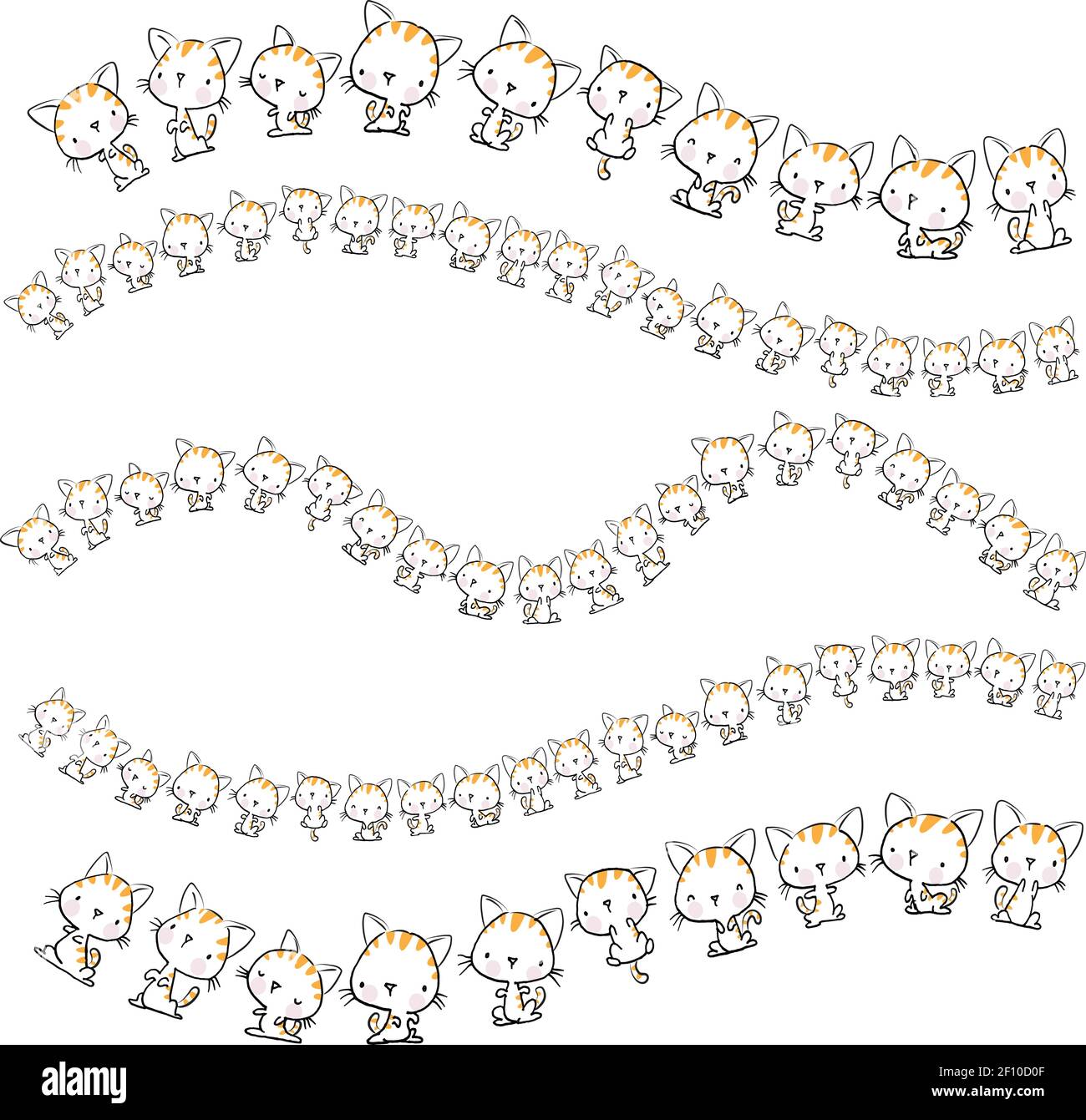 vector cartoon cats action emoji set background Stock Vector Image ...