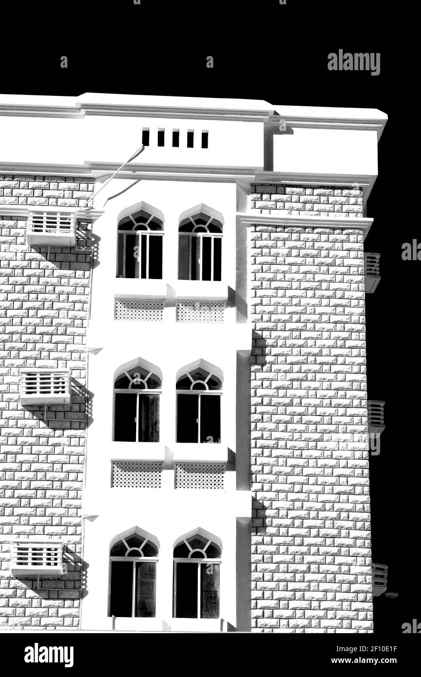 Terrace house facade detail Black and White Stock Photos & Images - Alamy