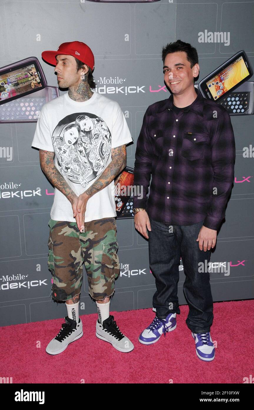 Travis Barker and DJ AM. 14 May, 2009,Hollywood, CA. T-Mobile Sidekick ...