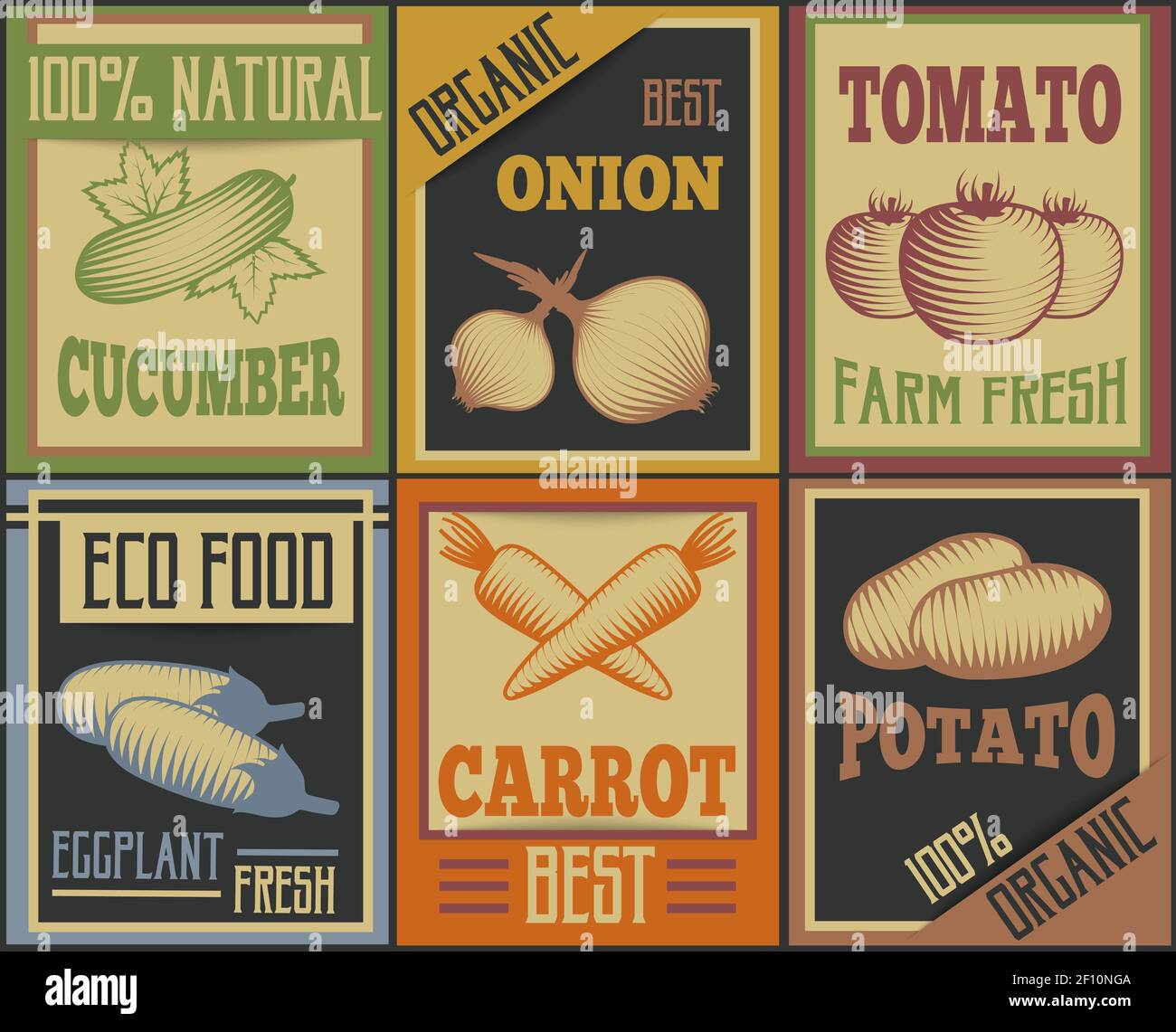 Six colorful retro style Stock Vector Images - Alamy