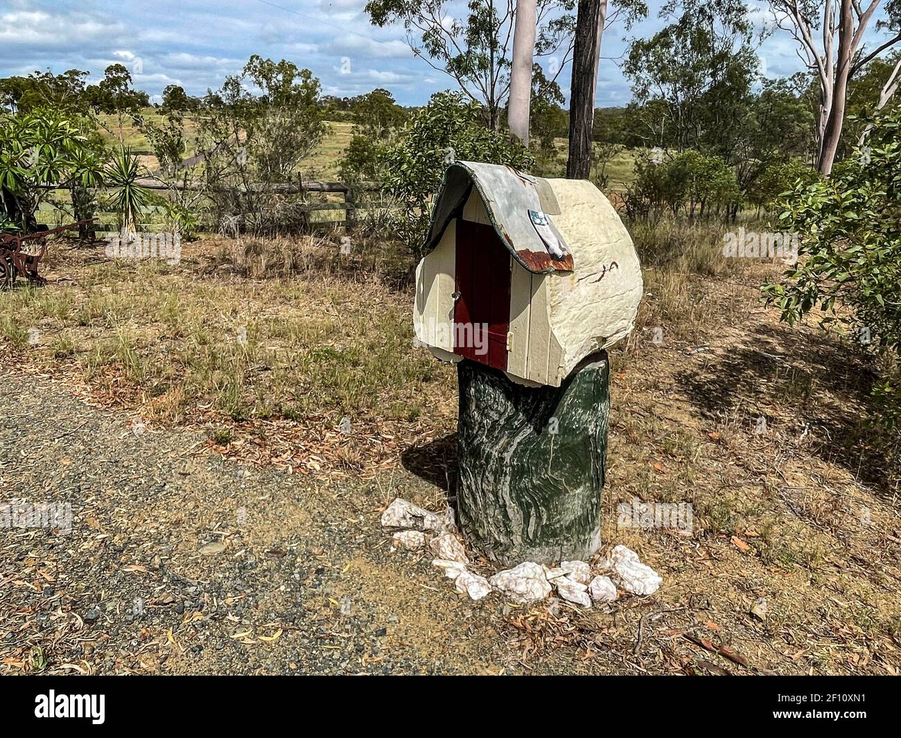 Beautiful mailbox by the side of a country road in Queensland ...