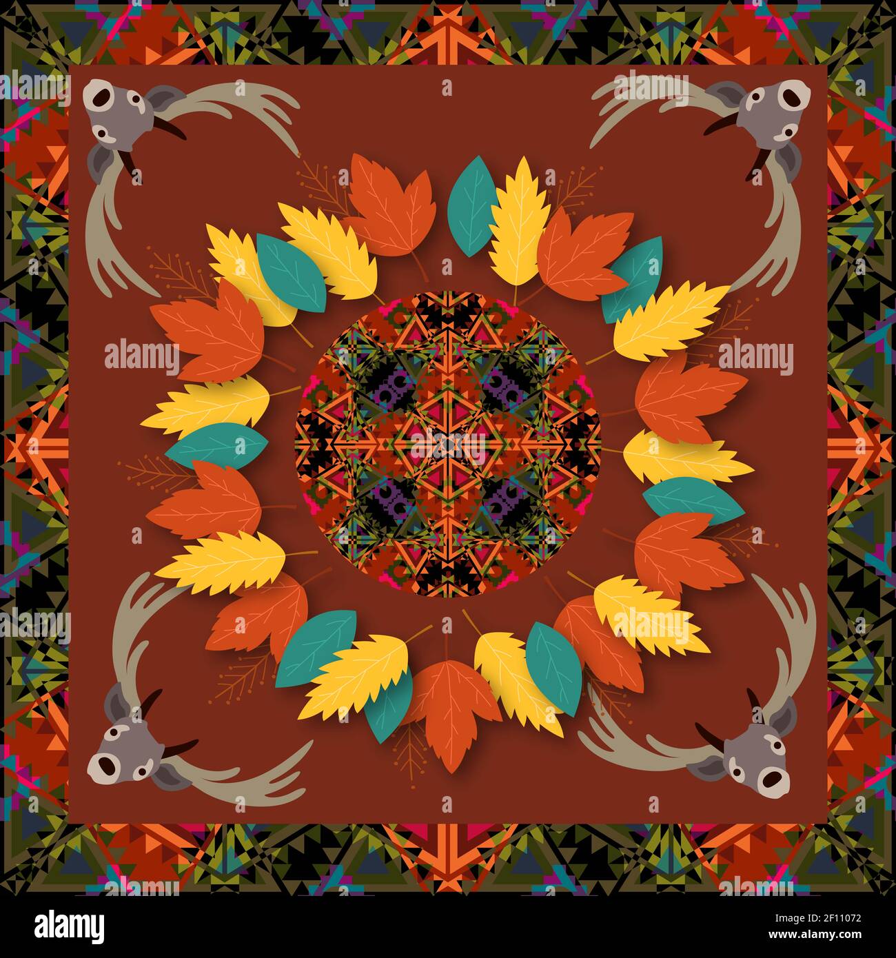 Graphic patchwork with elements from plants and nature Stock Photo - Alamy