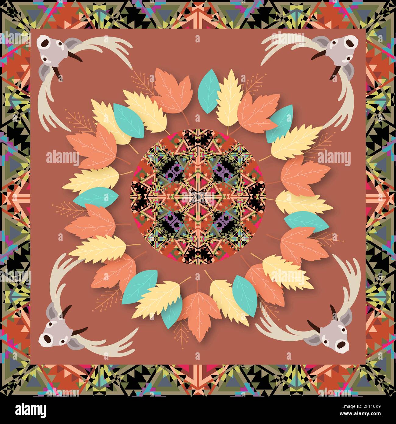 Graphic patchwork with elements from plants and nature Stock Photo - Alamy