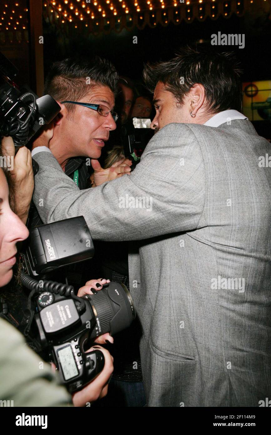 12 September 2009- Toronto, Canada- Actor Colin Farrell confronts ...