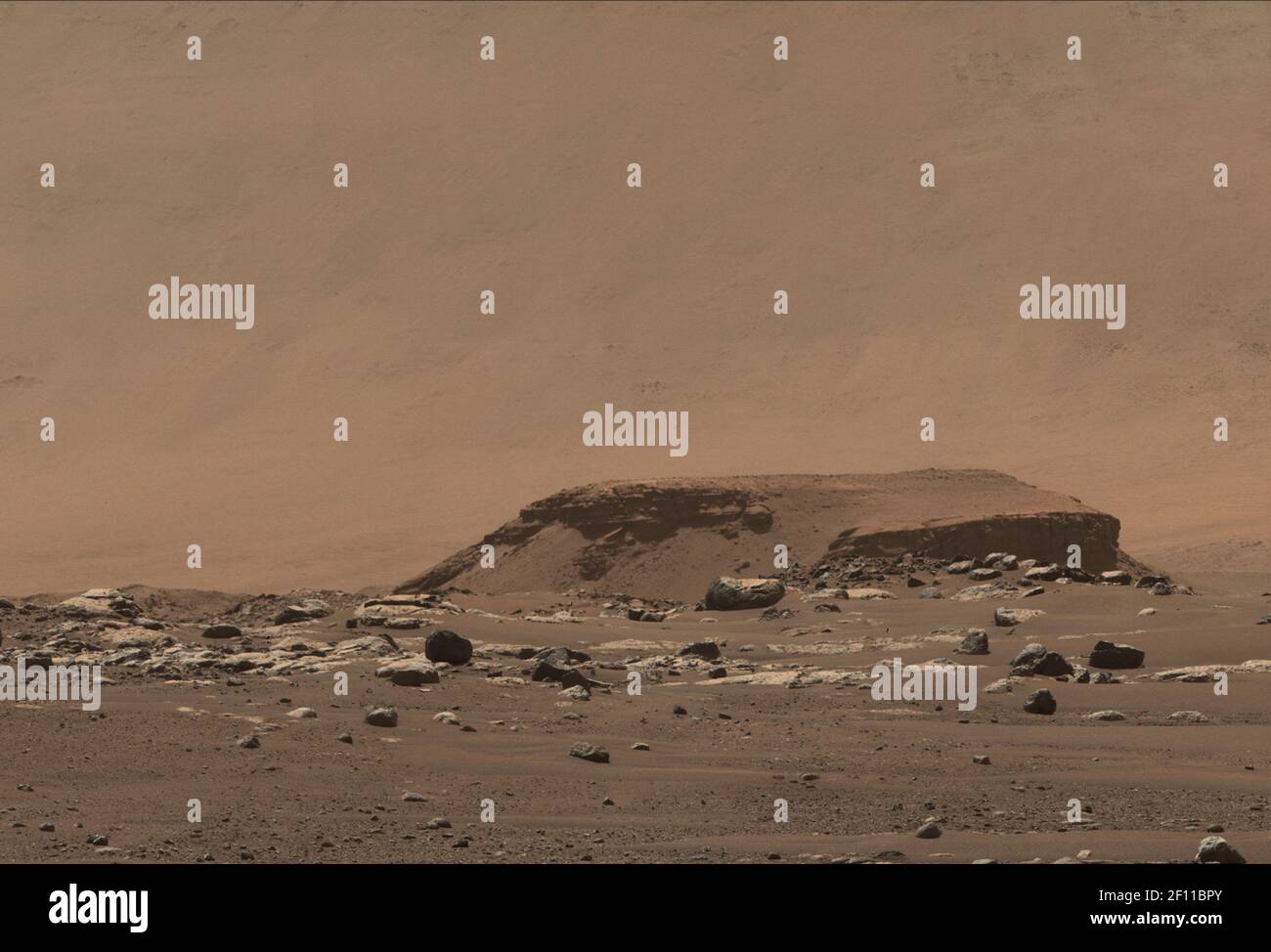 View of the landscape around the Jezero Crater taken by the NASA Mars ...