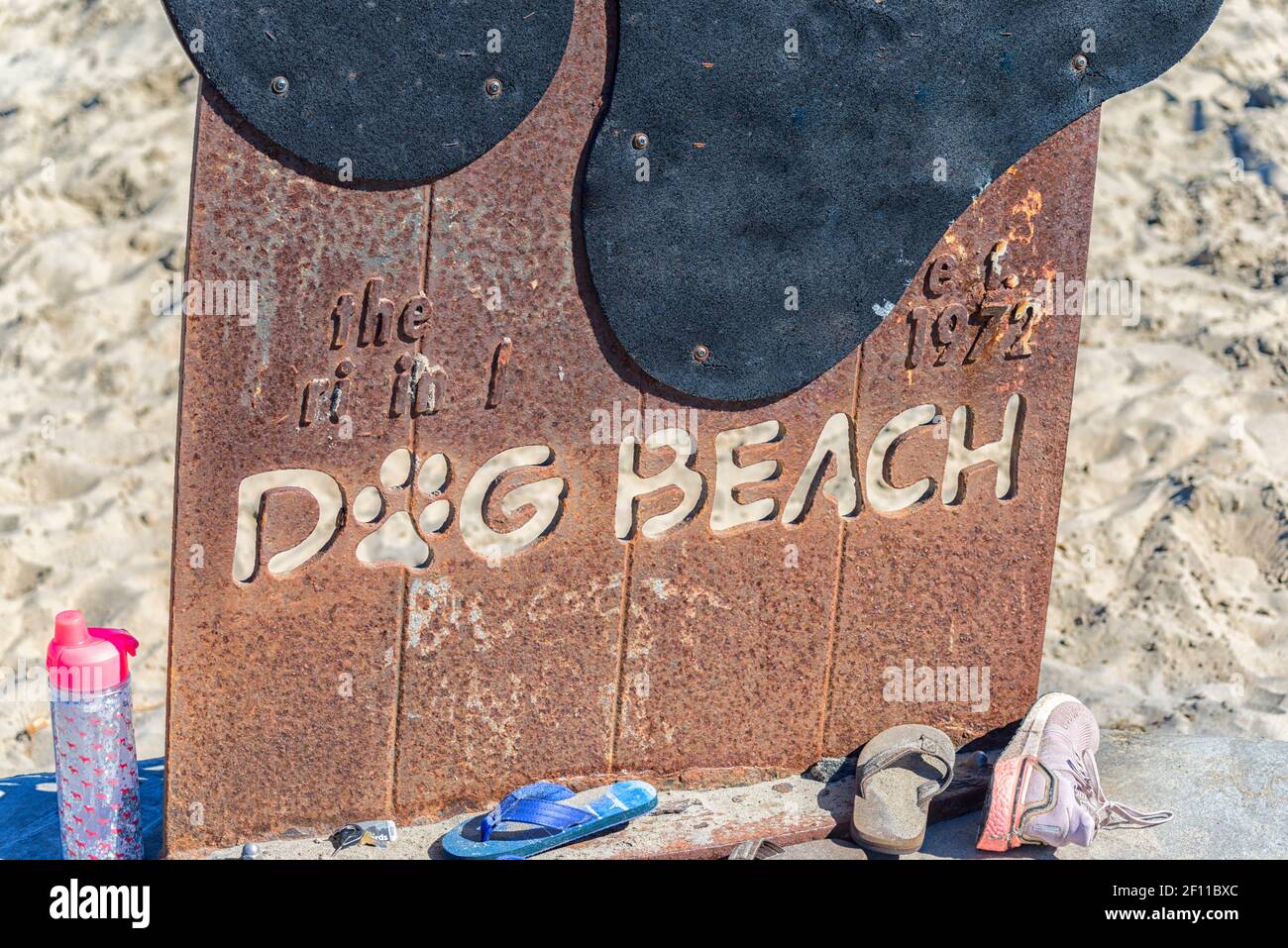 Dog Beach sign. At North Ocean Beach, San Diego, California, USA Stock ...