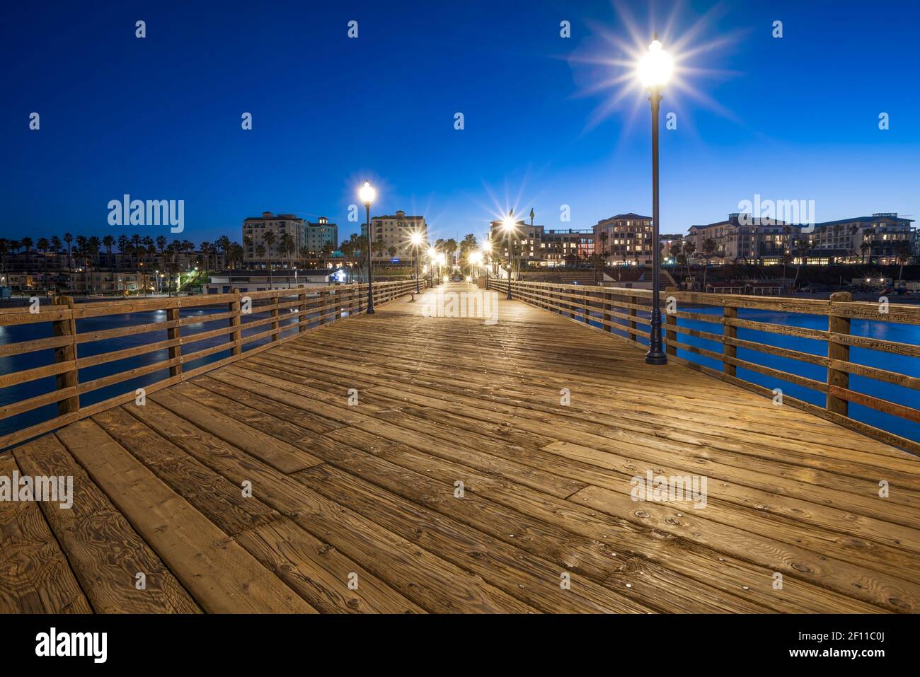 Coastal scene at dawn with a view of the Oceanside Pier. Oceanside, California, USA Stock Photo ...