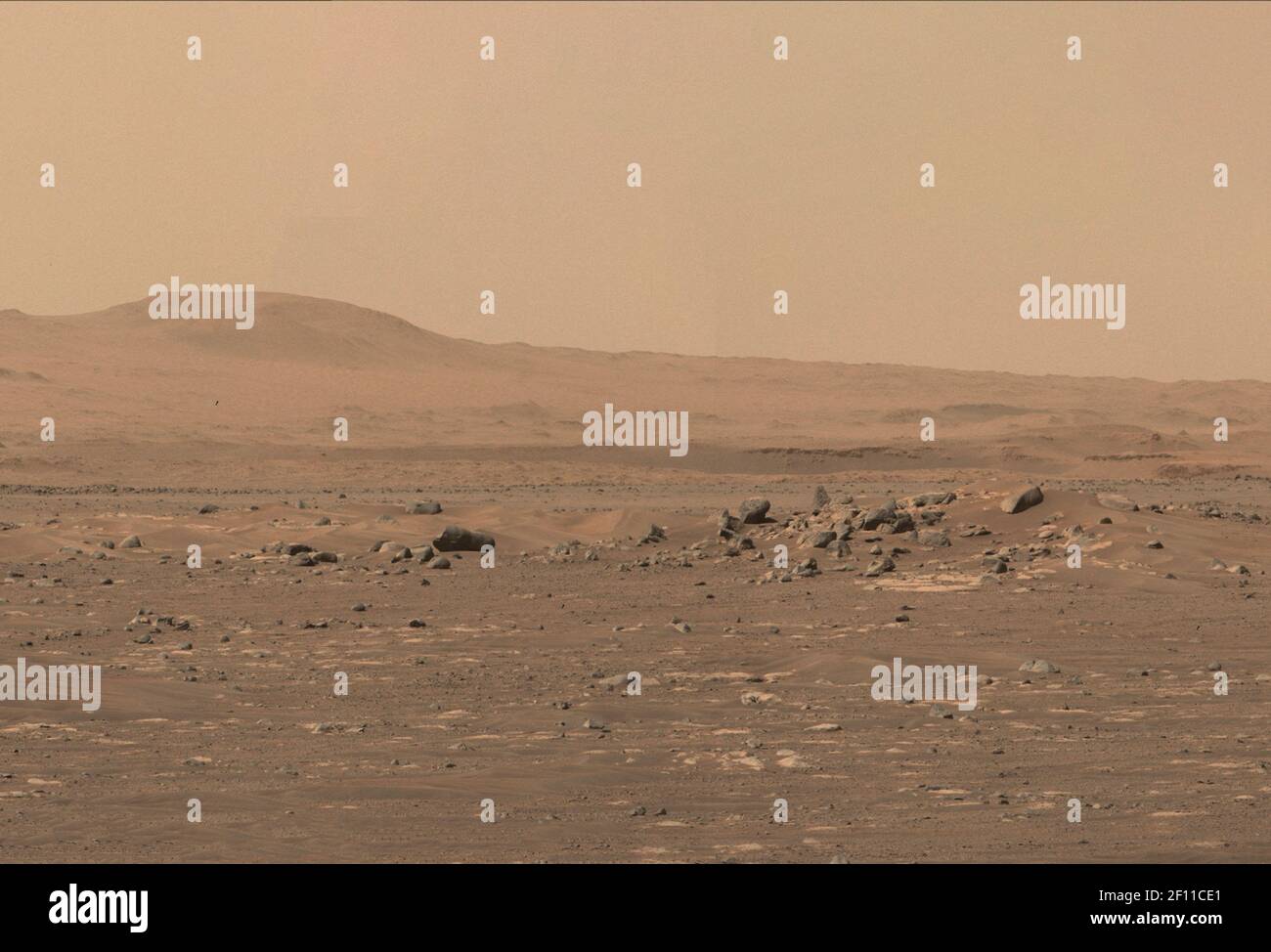 View of the landscape around the Jezero Crater taken by the NASA Mars ...