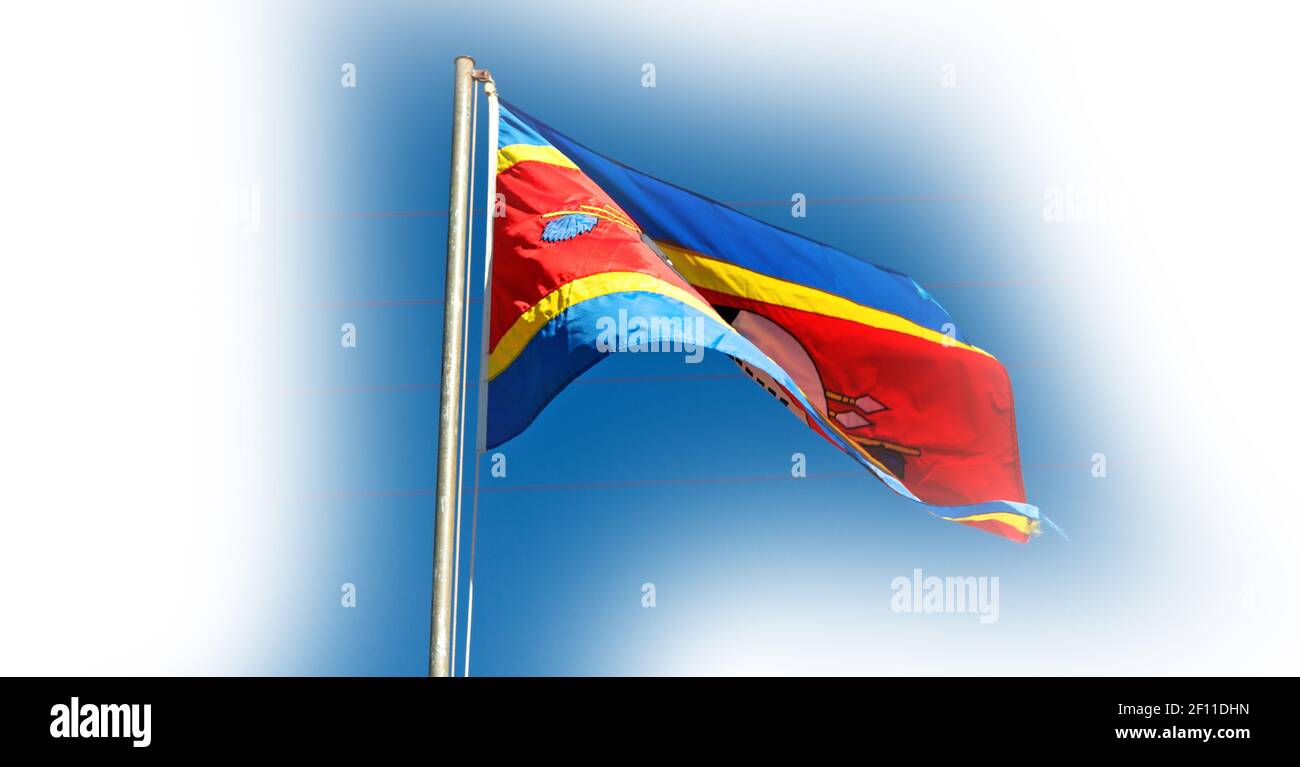 Flag swaziland flagpole waving hi-res stock photography and images - Alamy