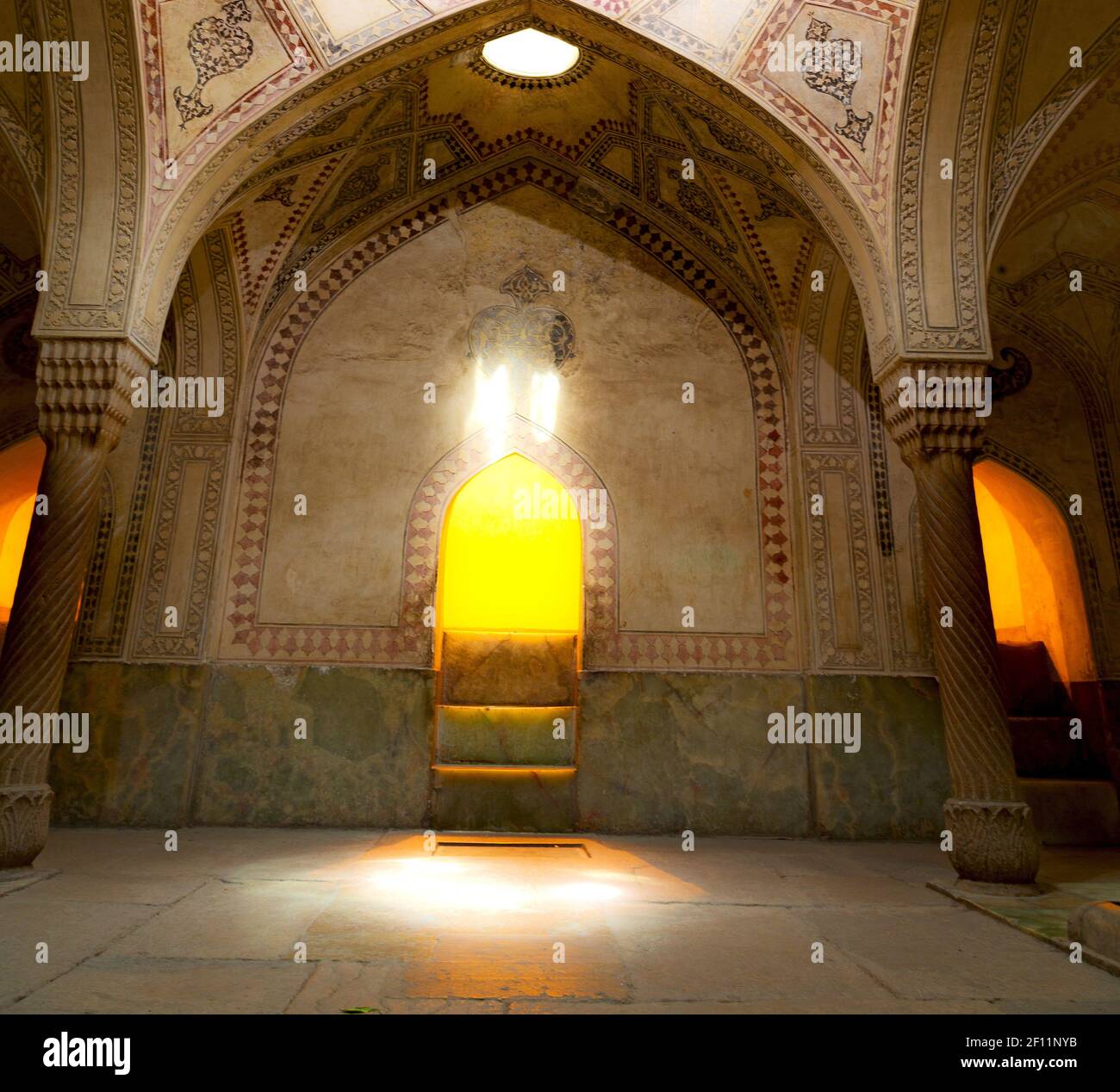 In iran inside the old antique mosque Stock Photo - Alamy