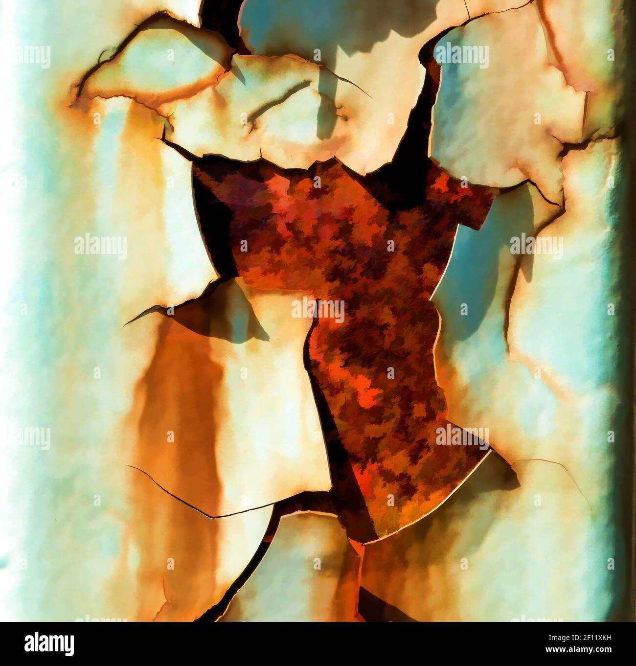 Rust underneath a thick layer of paint, results in the paint being ...