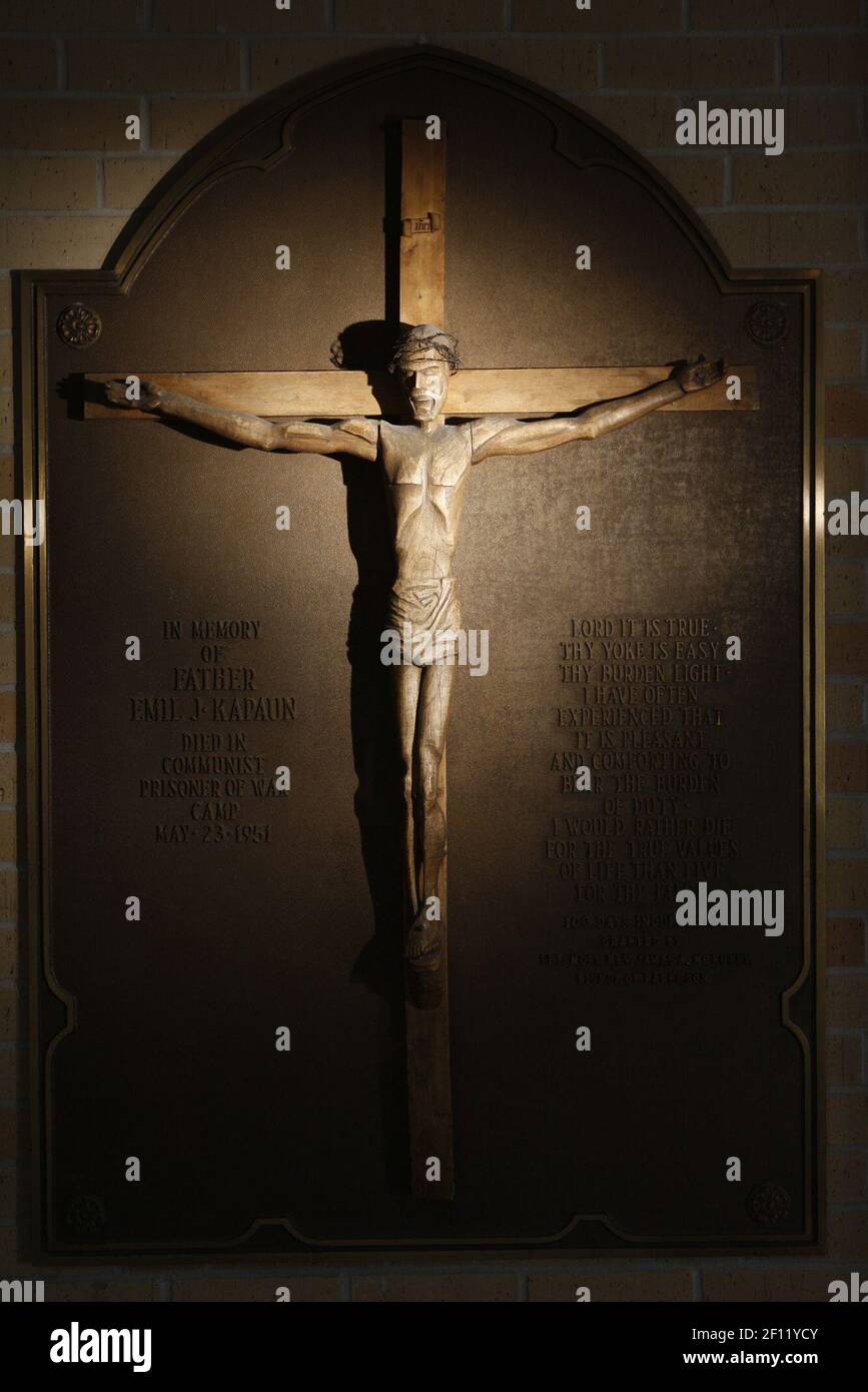 The hand carved wooden crucifix that was carried by Capt. Joseph O ...
