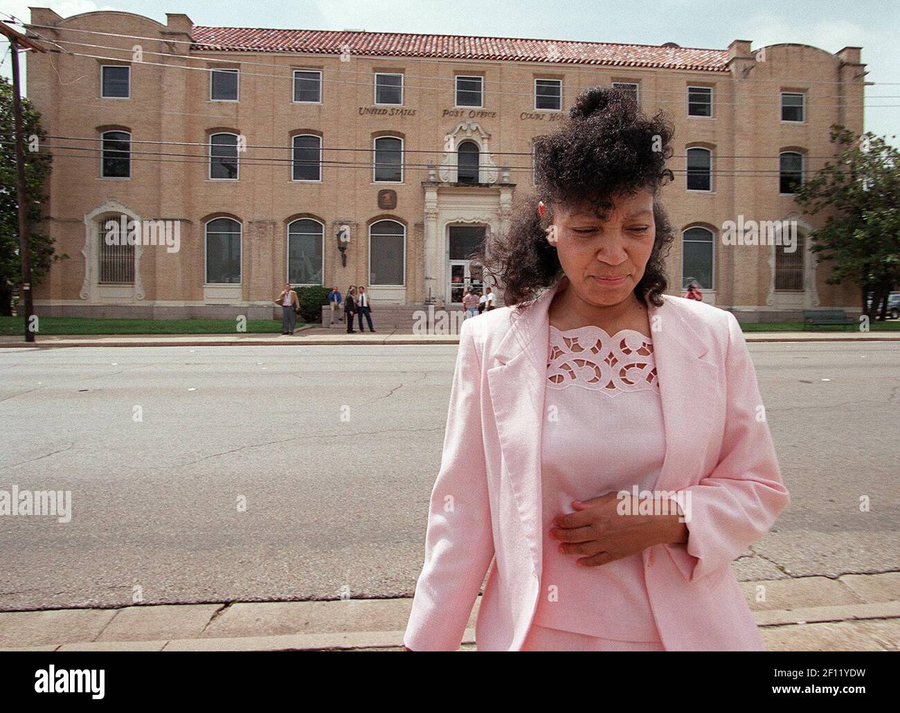 Branch Davidian survivor Sheila Martin walks away from the federal courthouse in Waco, Texas ...