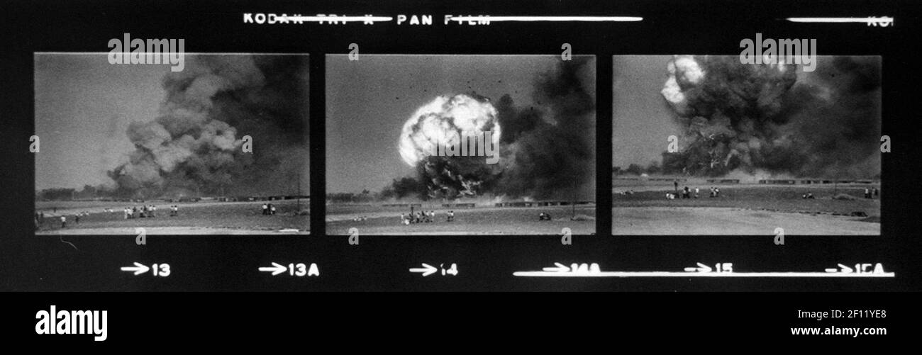 This series of photgraphs from April 28, 1973, shows the result of an ...