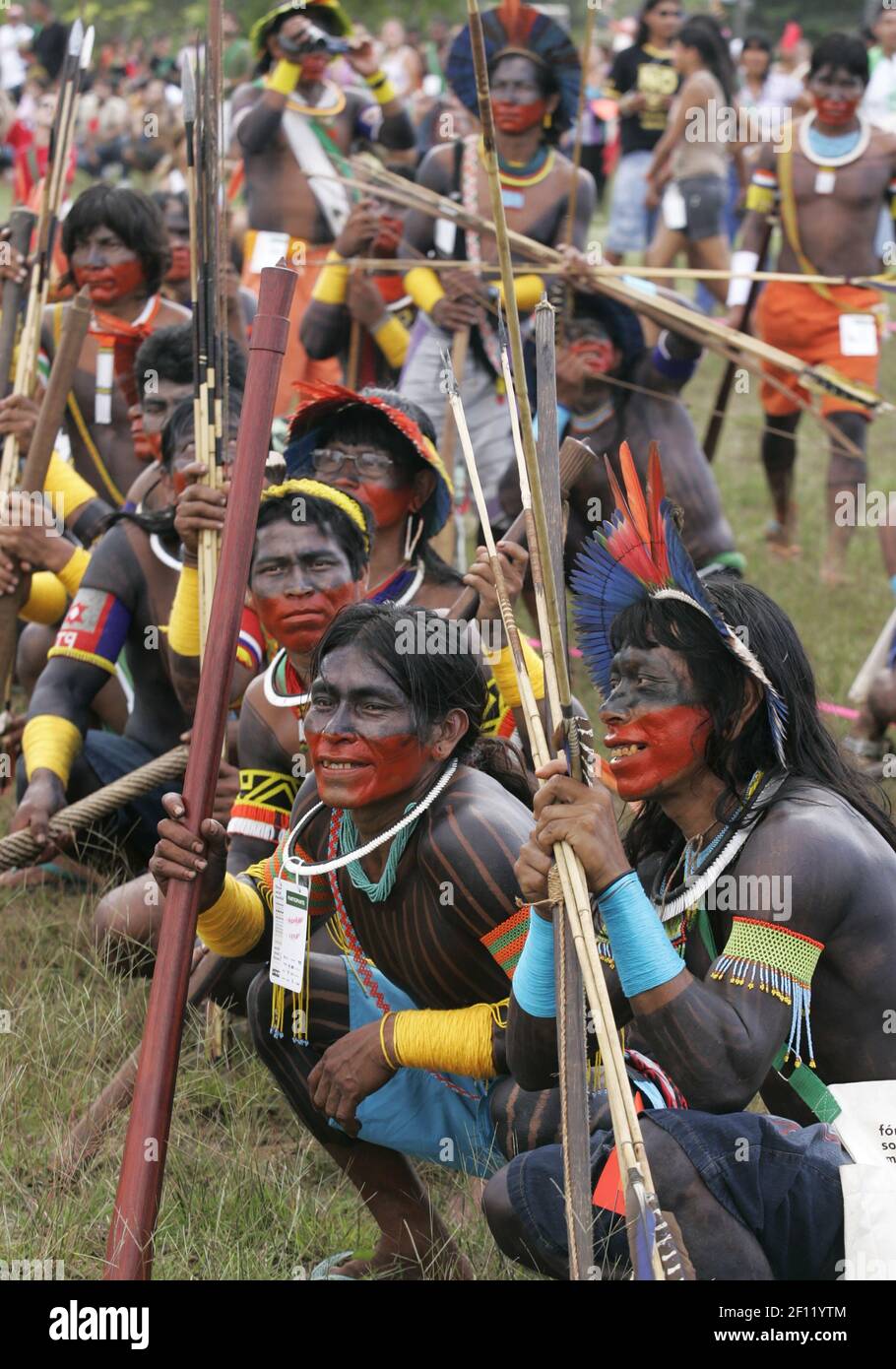 These images, taken on January 27th, 2009, show natives of The Kayapo ...