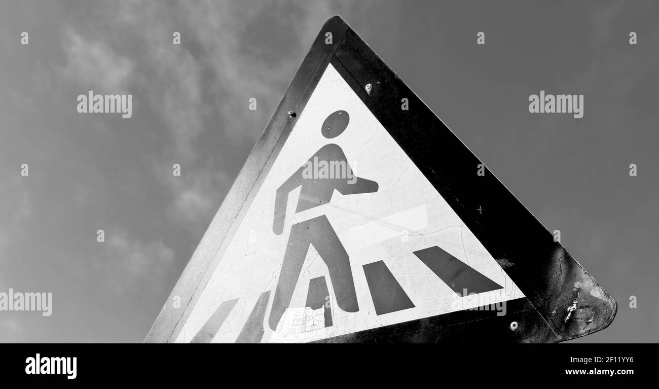 In south africa street signal of zebra crossing Stock Photo - Alamy